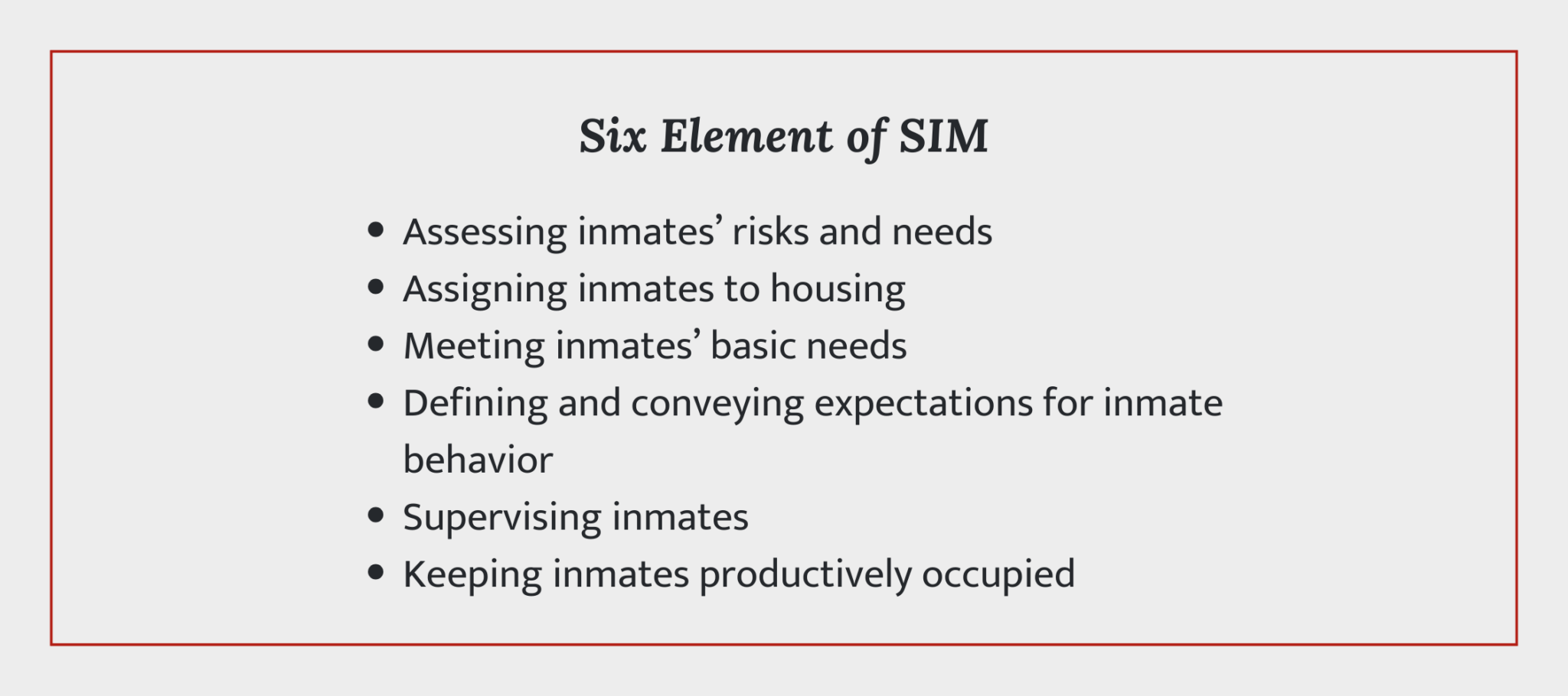 Introduction to Strategic Inmate Management (SIM): A Smarter, Safer ...